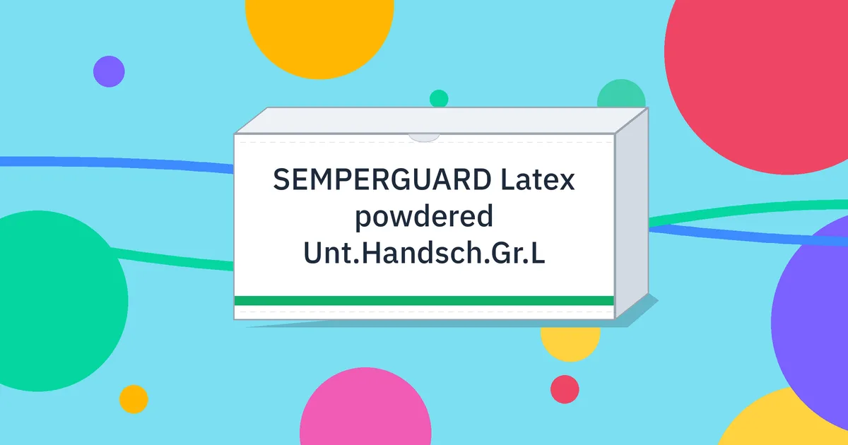 Symbolbild: Packung mit der Aufschrift SEMPERGUARD Latex powdered Unt.Handsch.Gr.L (PZN 12365391) – Verfügbarkeit und Bezug in Apotheken in Frankfurt am Main