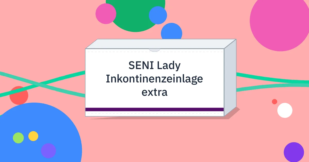 Symbolbild: Packung mit der Aufschrift SENI Lady Inkontinenzeinlage extra (PZN 02043114) – Verfügbarkeit und Bezug in Apotheken in Frankfurt am Main