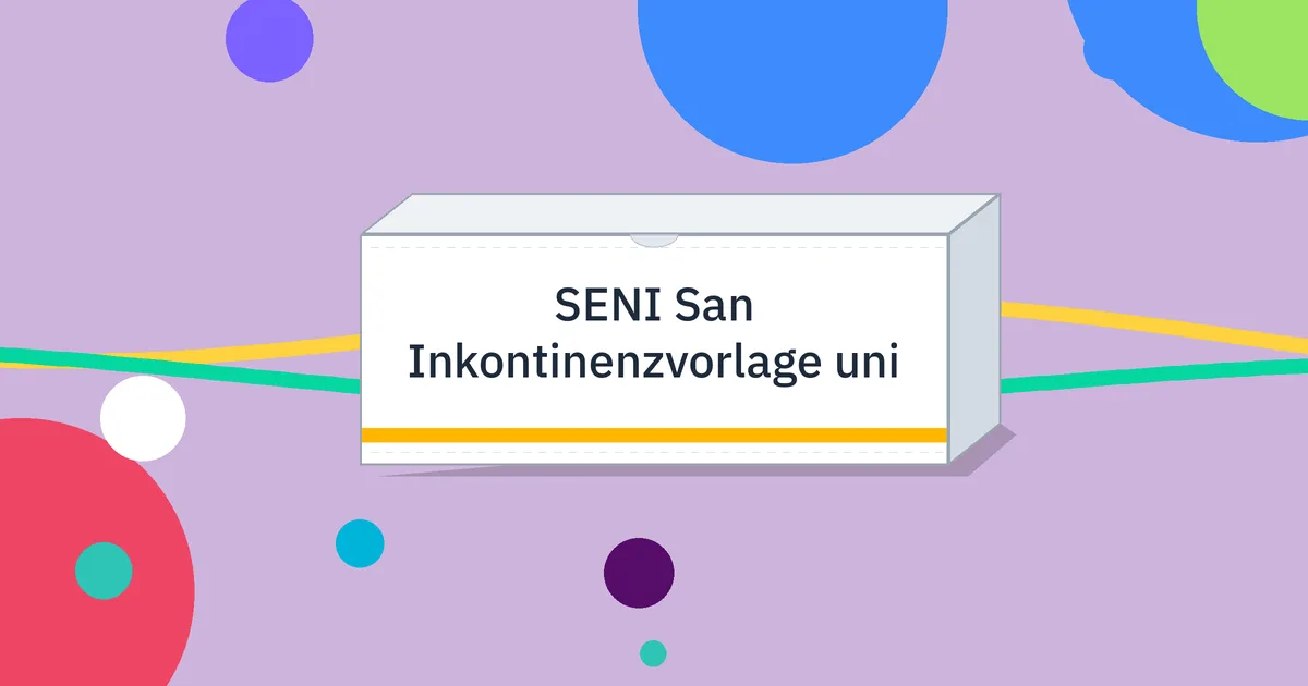 Symbolbild: Packung mit der Aufschrift SENI San Inkontinenzvorlage uni (PZN 18329350) – Verfügbarkeit und Bezug in Apotheken in Frankfurt am Main