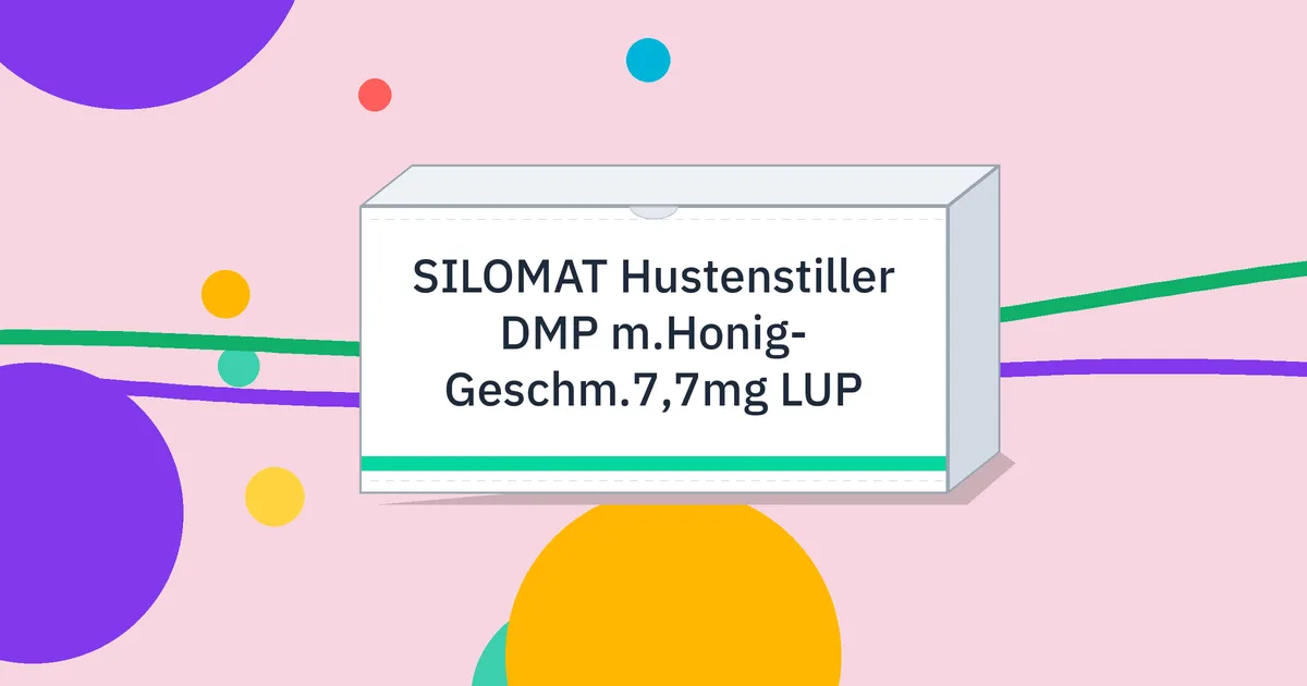 Symbolbild: Packung mit der Aufschrift SILOMAT Hustenstiller DMP m.Honig-Geschm.7,7mg LUP (PZN 18661452) – Verfügbarkeit und Bezug in Apotheken in Frankfurt am Main