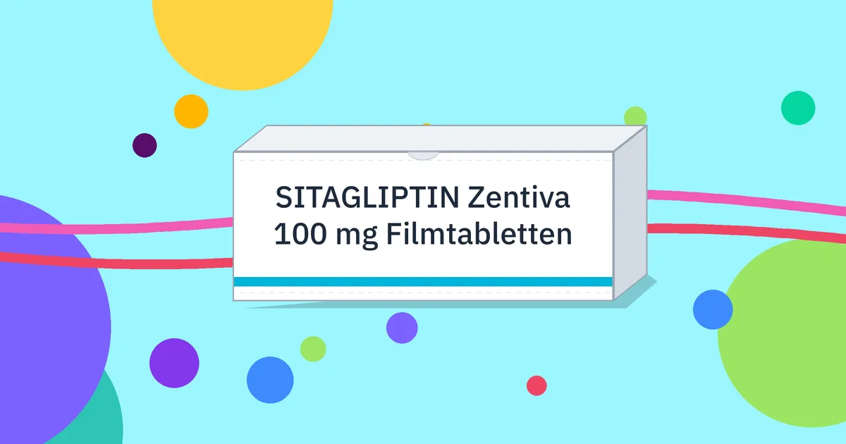 Symbolbild: Packung mit der Aufschrift SITAGLIPTIN Zentiva 100 mg Filmtabletten (PZN 17599426) – Verfügbarkeit und Bezug in Apotheken in Frankfurt am Main