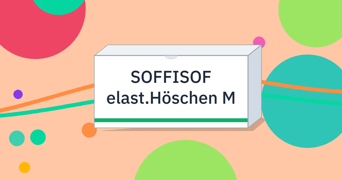 Symbolbild: Packung mit der Aufschrift SOFFISOF elast.Höschen M (PZN 11659110) – Verfügbarkeit und Bezug in Apotheken in Frankfurt am Main