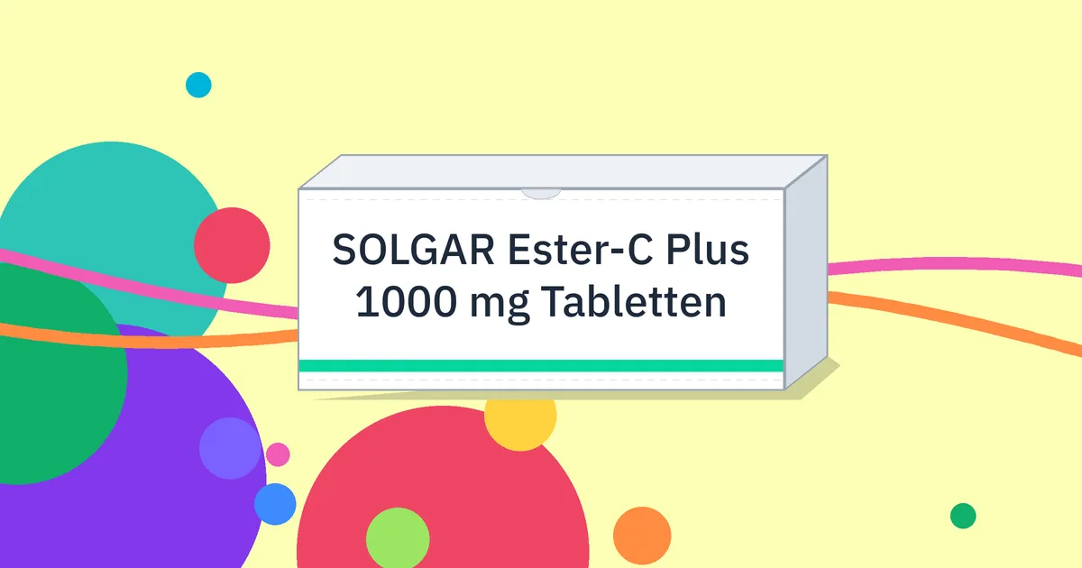 Symbolbild: Packung mit der Aufschrift SOLGAR Ester-C Plus 1000 mg Tabletten (PZN 18814720) – Verfügbarkeit und Bezug in Apotheken in Frankfurt am Main