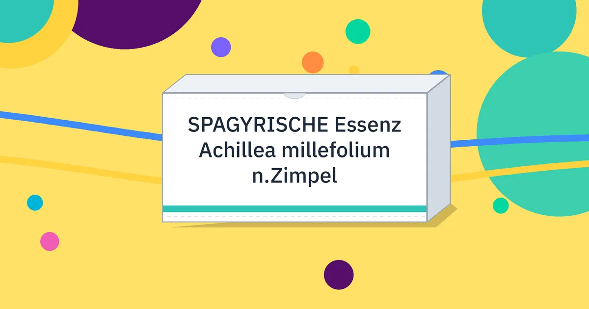 Symbolbild: Packung mit der Aufschrift SPAGYRISCHE Essenz Achillea millefolium n.Zimpel (PZN 04736206) – Verfügbarkeit und Bezug in Apotheken in Frankfurt am Main