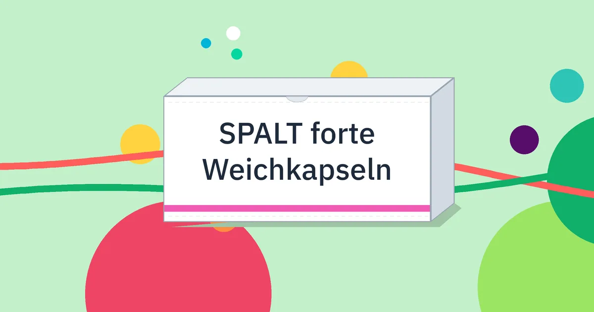 Symbolbild: Packung mit der Aufschrift SPALT forte Weichkapseln (PZN 00796499) – Verfügbarkeit und Bezug in Apotheken in Frankfurt am Main