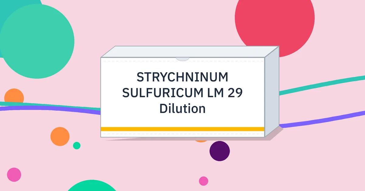 Symbolbild: Packung mit der Aufschrift STRYCHNINUM SULFURICUM LM 29 Dilution (PZN 13208328) – Verfügbarkeit und Bezug in Apotheken in Frankfurt am Main