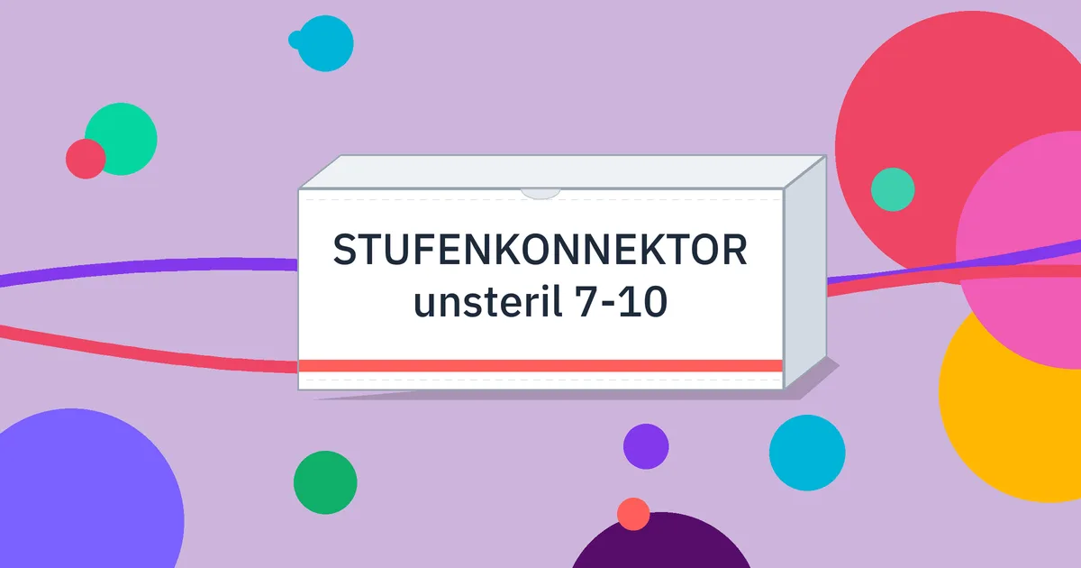 Symbolbild: Packung mit der Aufschrift STUFENKONNEKTOR unsteril 7-10 (PZN 03403684) – Verfügbarkeit und Bezug in Apotheken in Frankfurt am Main