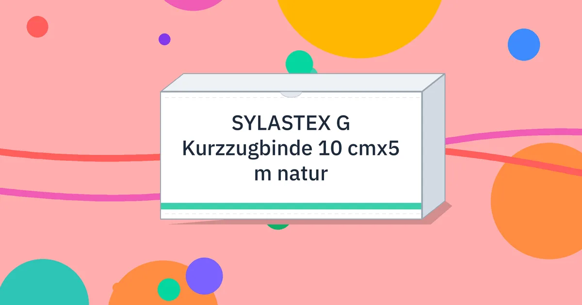 Symbolbild: Packung mit der Aufschrift SYLASTEX G Kurzzugbinde 10 cmx5 m natur (PZN 17176418) – Verfügbarkeit und Bezug in Apotheken in Frankfurt am Main