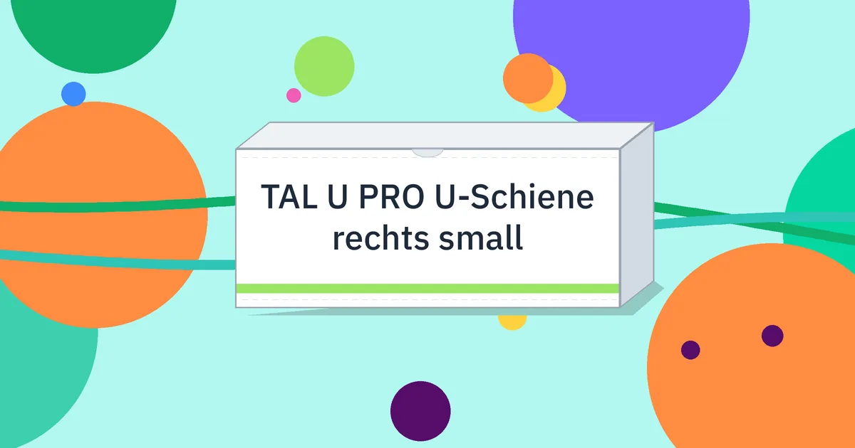 Symbolbild: Packung mit der Aufschrift TAL U PRO U-Schiene rechts small (PZN 17367940) – Verfügbarkeit und Bezug in Apotheken in Frankfurt am Main