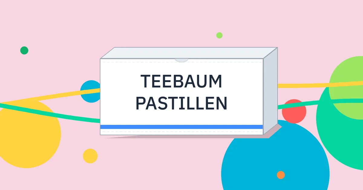 Symbolbild: Packung mit der Aufschrift TEEBAUM PASTILLEN (PZN 07554747) – Verfügbarkeit und Bezug in Apotheken in Frankfurt am Main