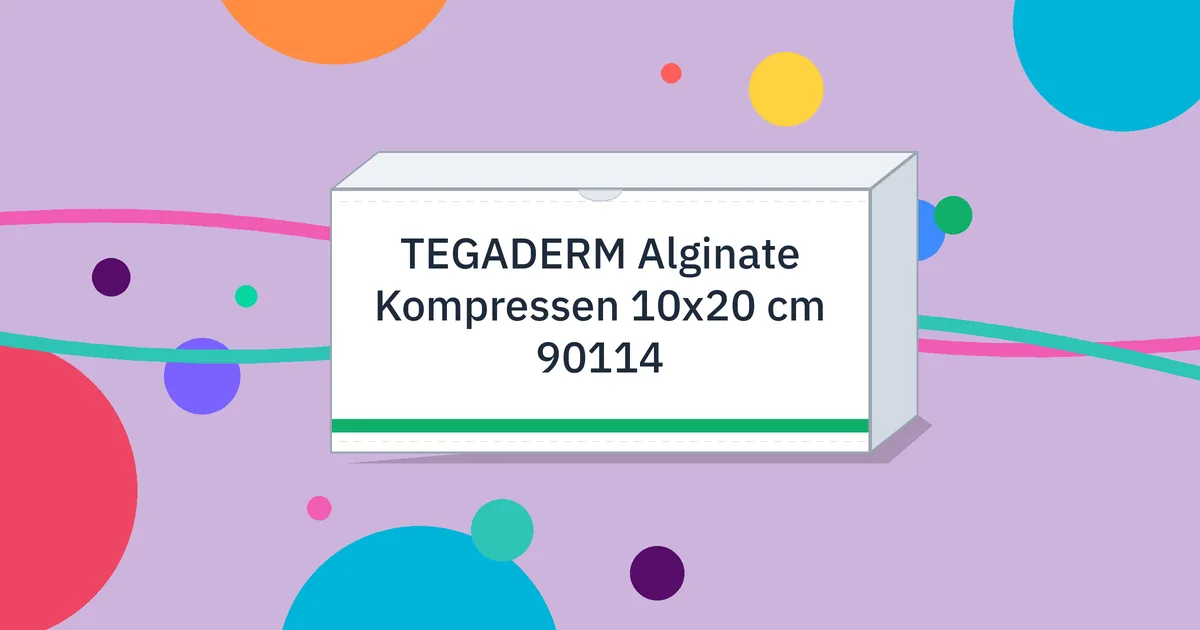 Symbolbild: Packung mit der Aufschrift TEGADERM Alginate Kompressen 10x20 cm 90114 (PZN 11846361) – Verfügbarkeit und Bezug in Apotheken in Frankfurt am Main