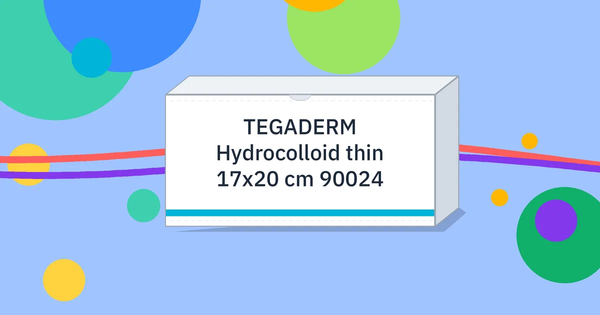 Symbolbild: Packung mit der Aufschrift TEGADERM Hydrocolloid thin 17x20 cm 90024 (PZN 09008629) – Verfügbarkeit und Bezug in Apotheken in Frankfurt am Main