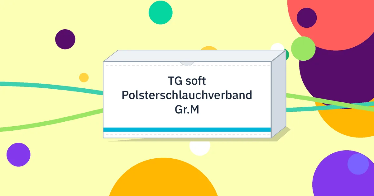 Symbolbild: Packung mit der Aufschrift TG soft Polsterschlauchverband Gr.M (PZN 19763166) – Verfügbarkeit und Bezug in Apotheken in Frankfurt am Main