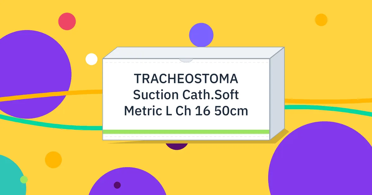 Symbolbild: Packung mit der Aufschrift TRACHEOSTOMA Suction Cath.Soft Metric L Ch 16 50cm (PZN 20313669) – Verfügbarkeit und Bezug in Apotheken in Frankfurt am Main