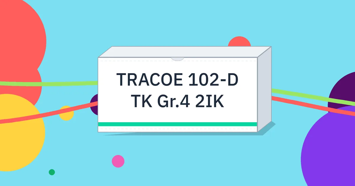 Symbolbild: Packung mit der Aufschrift TRACOE 102-D TK Gr.4 2IK (PZN 00910400) – Verfügbarkeit und Bezug in Apotheken in Frankfurt am Main
