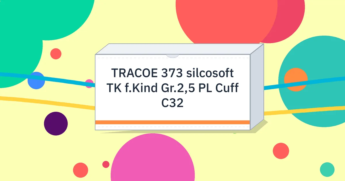 Symbolbild: Packung mit der Aufschrift TRACOE 373 silcosoft TK f.Kind Gr.2,5 PL Cuff C32 (PZN 14316758) – Verfügbarkeit und Bezug in Apotheken in Frankfurt am Main