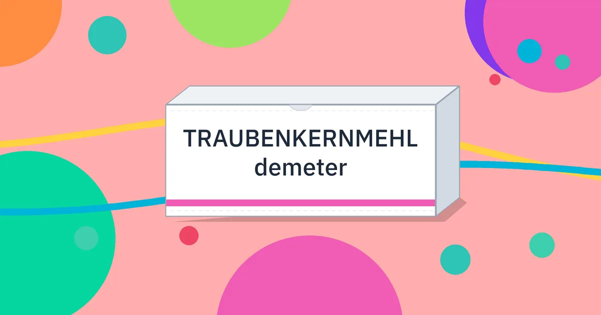 Symbolbild: Packung mit der Aufschrift TRAUBENKERNMEHL demeter (PZN 12649349) – Verfügbarkeit und Bezug in Apotheken in Frankfurt am Main