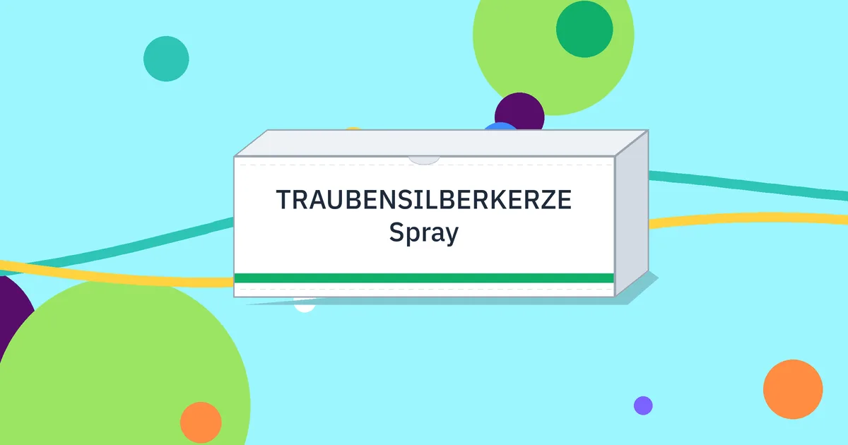 Symbolbild: Packung mit der Aufschrift TRAUBENSILBERKERZE Spray (PZN 18781305) – Verfügbarkeit und Bezug in Apotheken in Frankfurt am Main
