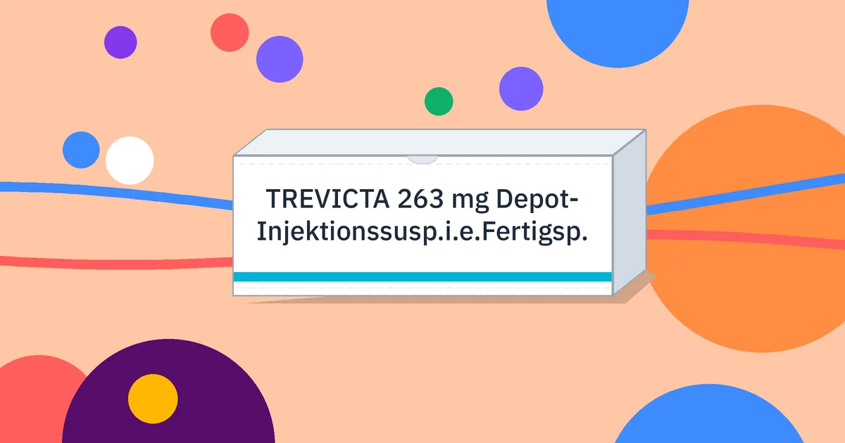Symbolbild: Packung mit der Aufschrift TREVICTA 263 mg Depot-Injektionssusp.i.e.Fertigsp. (PZN 13347395) – Verfügbarkeit und Bezug in Apotheken in Frankfurt am Main
