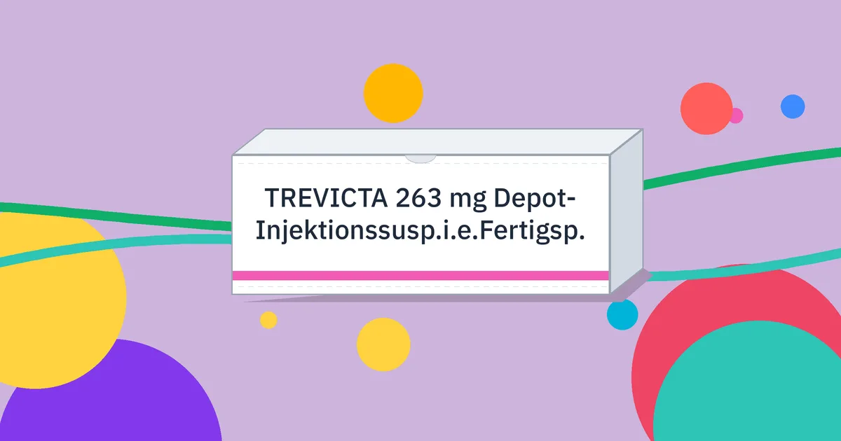Symbolbild: Packung mit der Aufschrift TREVICTA 263 mg Depot-Injektionssusp.i.e.Fertigsp. (PZN 18365682) – Verfügbarkeit und Bezug in Apotheken in Frankfurt am Main