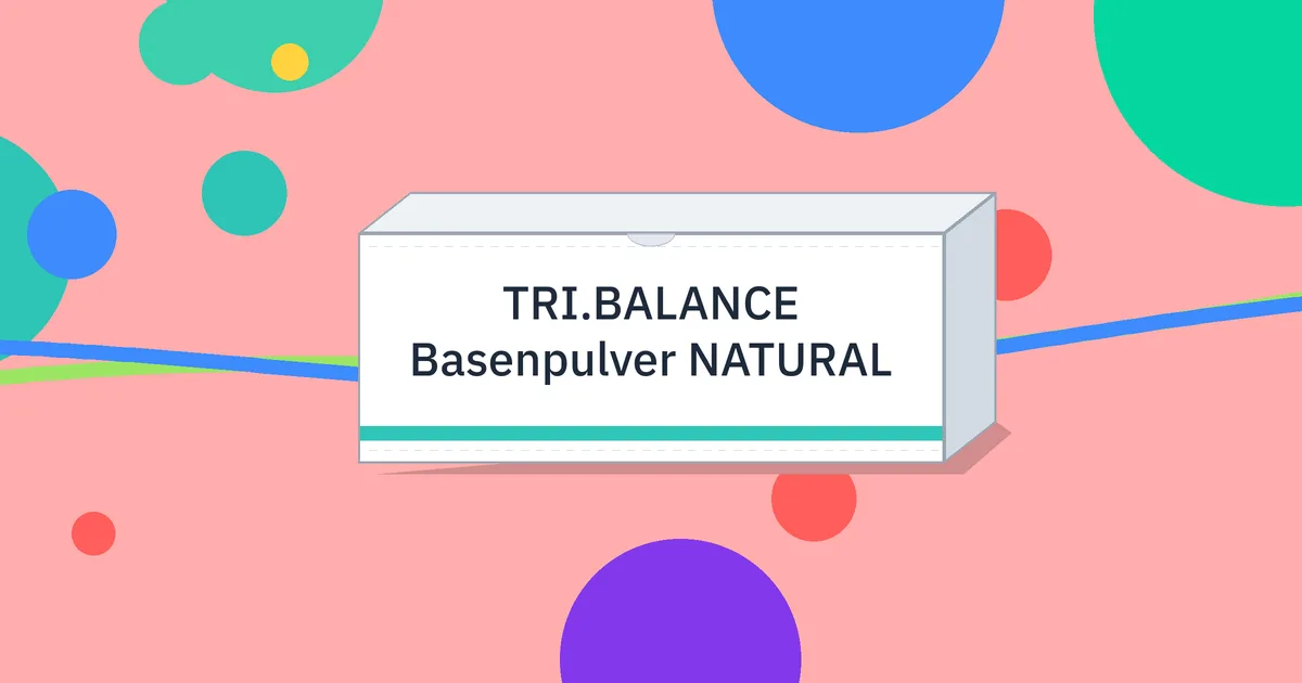 Symbolbild: Packung mit der Aufschrift TRI.BALANCE Basenpulver NATURAL (PZN 17161115) – Verfügbarkeit und Bezug in Apotheken in Frankfurt am Main