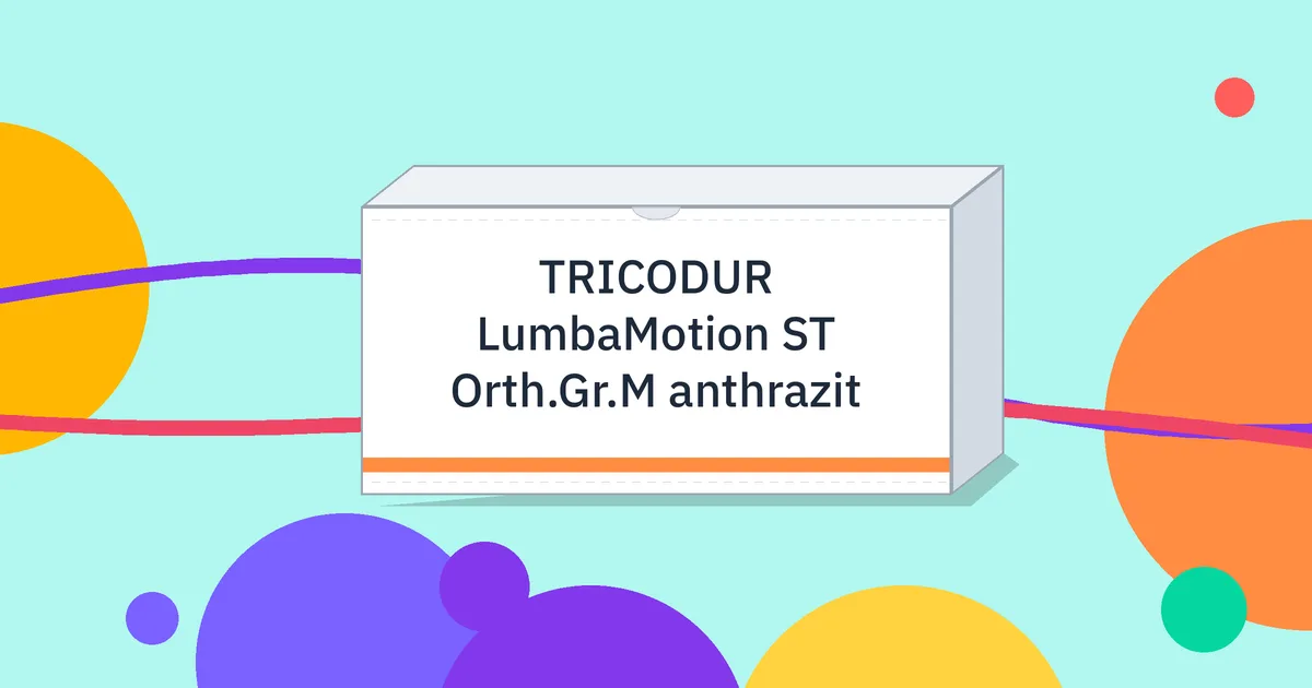Symbolbild: Packung mit der Aufschrift TRICODUR LumbaMotion ST Orth.Gr.M anthrazit (PZN 13417954) – Verfügbarkeit und Bezug in Apotheken in Frankfurt am Main