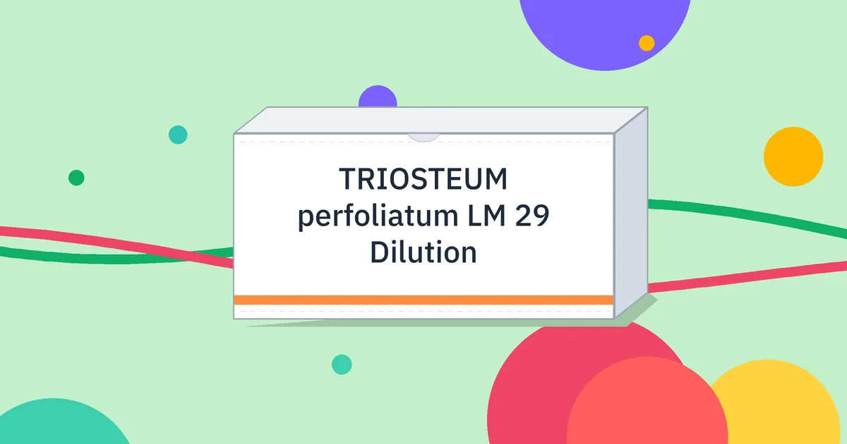 Symbolbild: Packung mit der Aufschrift TRIOSTEUM perfoliatum LM 29 Dilution (PZN 13227805) – Verfügbarkeit und Bezug in Apotheken in Frankfurt am Main