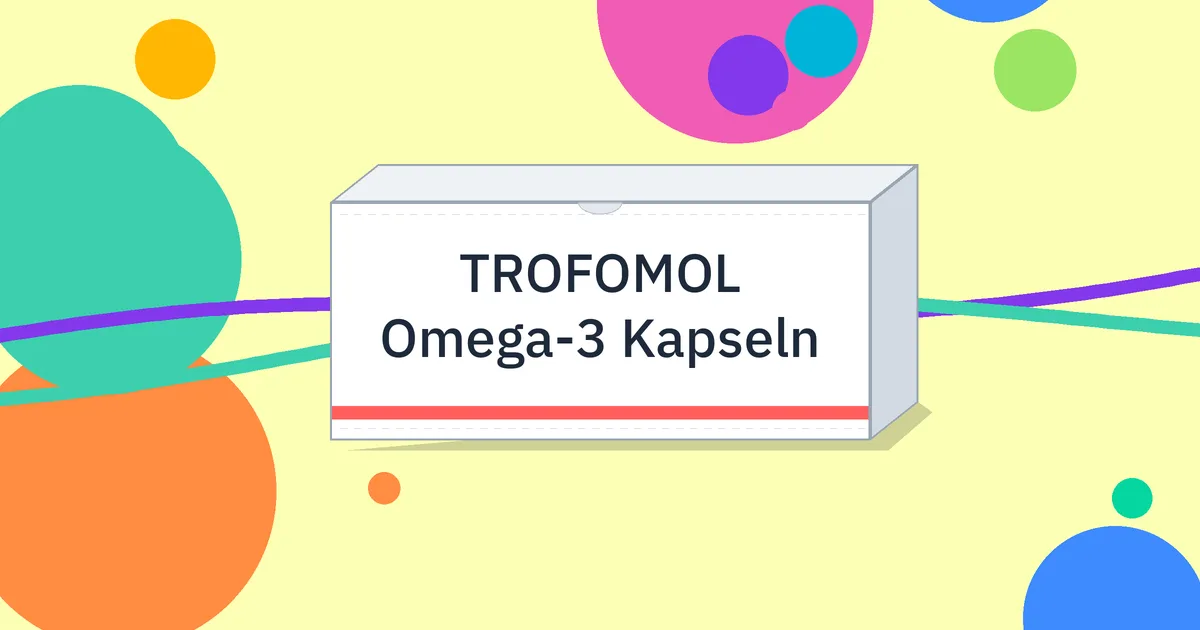 Symbolbild: Packung mit der Aufschrift TROFOMOL Omega-3 Kapseln (PZN 20218391) – Verfügbarkeit und Bezug in Apotheken in Frankfurt am Main