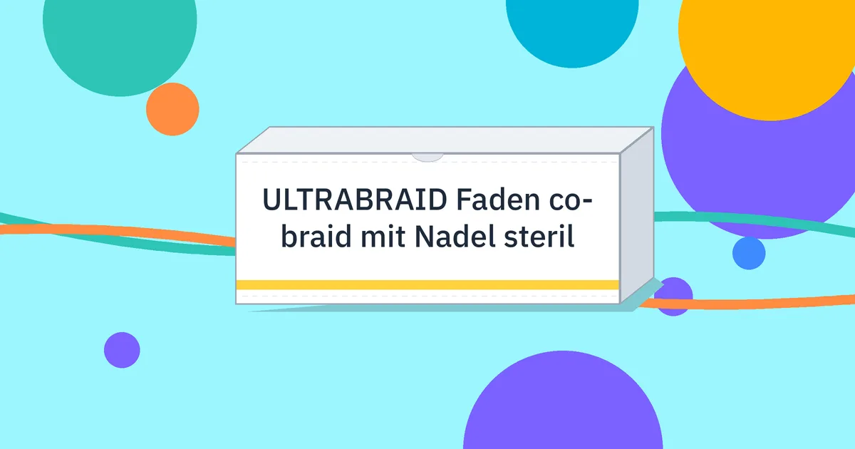 Symbolbild: Packung mit der Aufschrift ULTRABRAID Faden co-braid mit Nadel steril (PZN 12642962) – Verfügbarkeit und Bezug in Apotheken in Frankfurt am Main