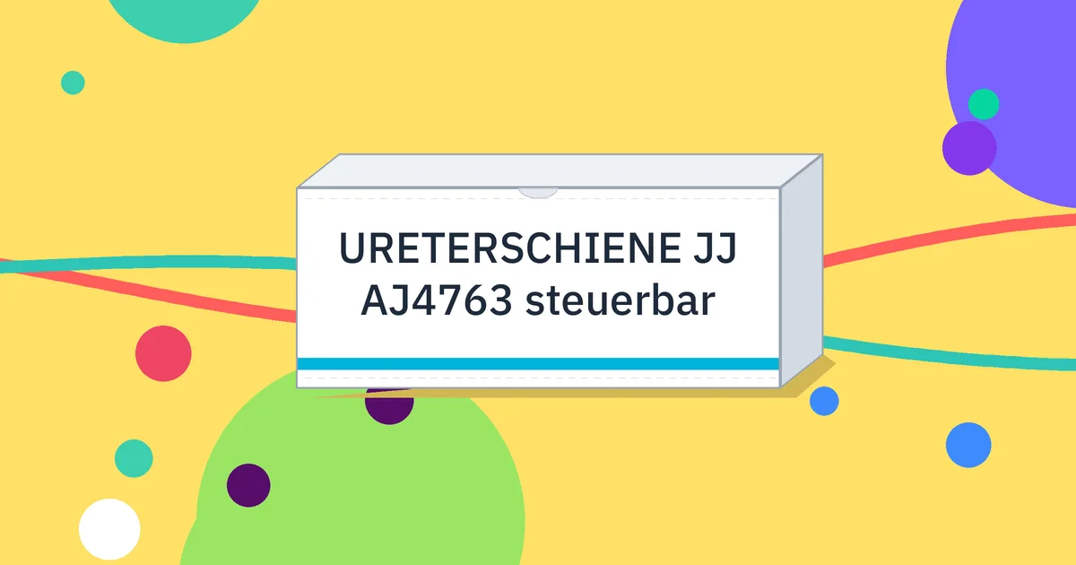 Symbolbild: Packung mit der Aufschrift URETERSCHIENE JJ AJ4763 steuerbar (PZN 00154766) – Verfügbarkeit und Bezug in Apotheken in Frankfurt am Main