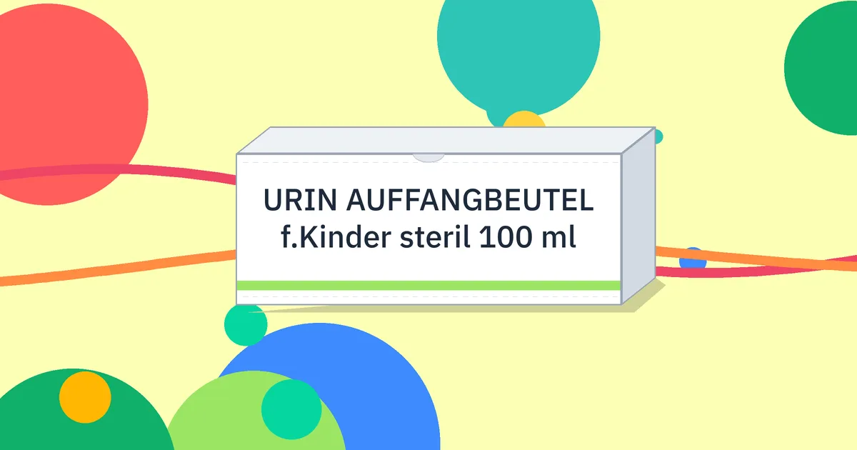Symbolbild: Packung mit der Aufschrift URIN AUFFANGBEUTEL f.Kinder steril 100 ml (PZN 04592687) – Verfügbarkeit und Bezug in Apotheken in Frankfurt am Main