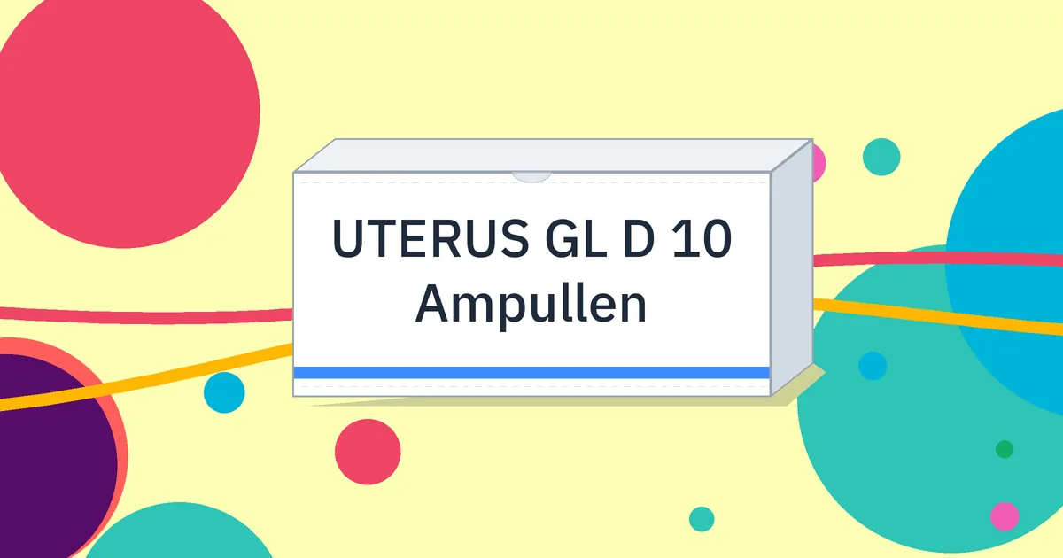 Symbolbild: Packung mit der Aufschrift UTERUS GL D 10 Ampullen (PZN 03789376) – Verfügbarkeit und Bezug in Apotheken in Frankfurt am Main