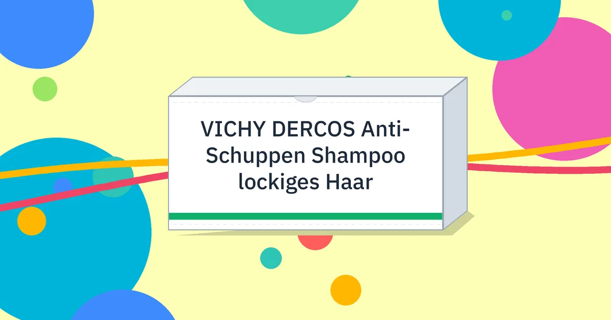 Symbolbild: Packung mit der Aufschrift VICHY DERCOS Anti-Schuppen Shampoo lockiges Haar (PZN 19630086) – Verfügbarkeit und Bezug in Apotheken in Frankfurt am Main