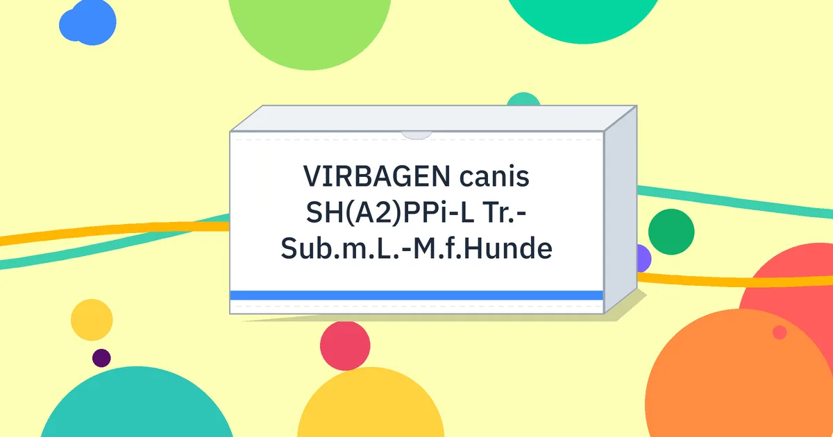 Symbolbild: Packung mit der Aufschrift VIRBAGEN canis SH(A2)PPi-L Tr.-Sub.m.L.-M.f.Hunde (PZN 01656441) – Verfügbarkeit und Bezug in Apotheken in Frankfurt am Main