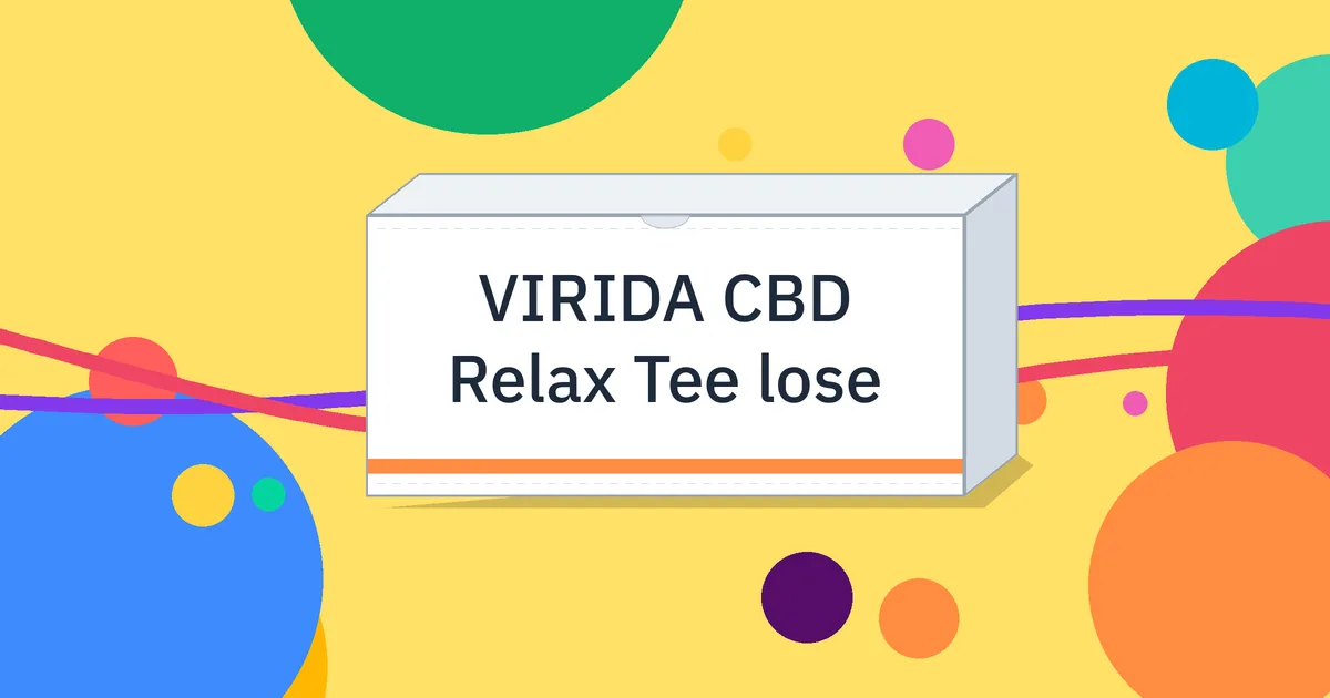Symbolbild: Packung mit der Aufschrift VIRIDA CBD Relax Tee lose (PZN 17536207) – Verfügbarkeit und Bezug in Apotheken in Frankfurt am Main
