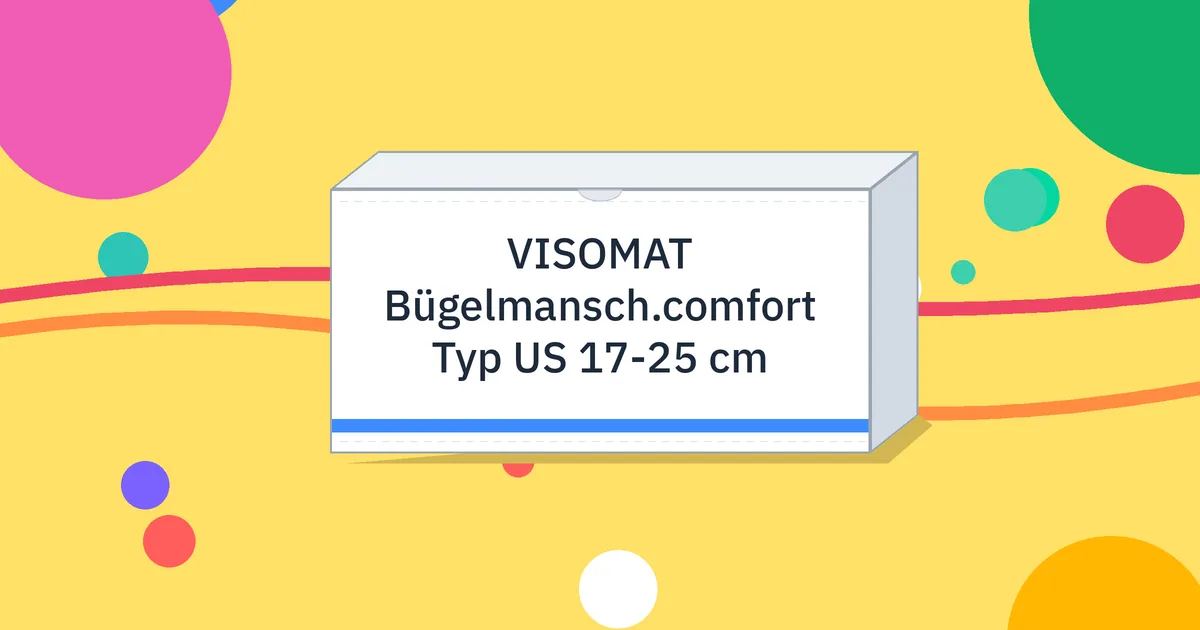 Symbolbild: Packung mit der Aufschrift VISOMAT Bügelmansch.comfort Typ US 17-25 cm (PZN 00044960) – Verfügbarkeit und Bezug in Apotheken in Frankfurt am Main