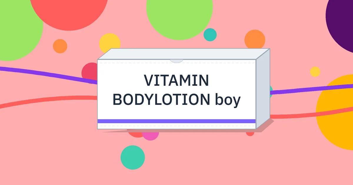Symbolbild: Packung mit der Aufschrift VITAMIN BODYLOTION boy (PZN 16874362) – Verfügbarkeit und Bezug in Apotheken in Frankfurt am Main