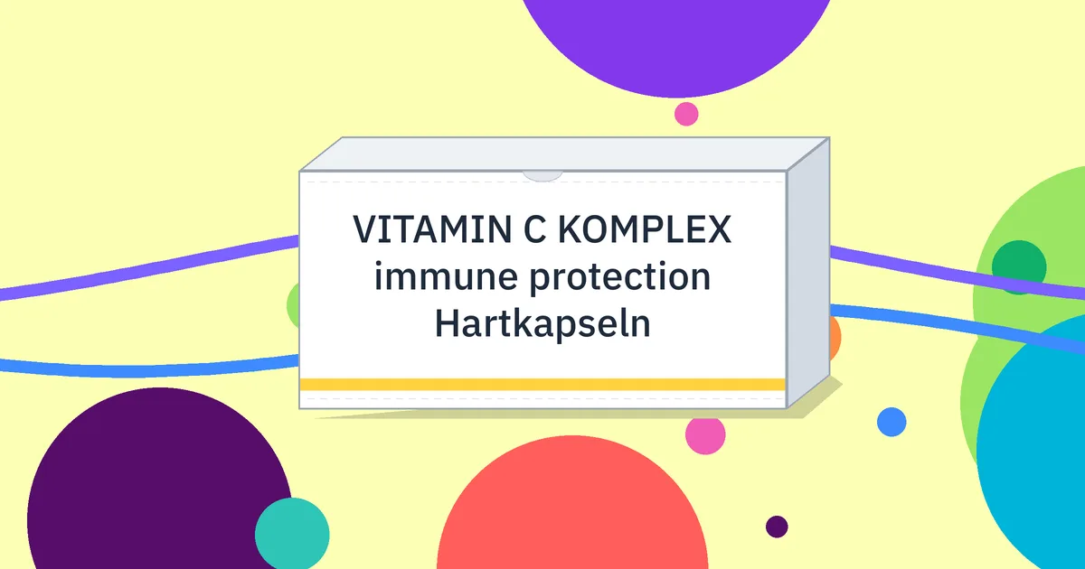 Symbolbild: Packung mit der Aufschrift VITAMIN C KOMPLEX immune protection Hartkapseln (PZN 17313499) – Verfügbarkeit und Bezug in Apotheken in Frankfurt am Main