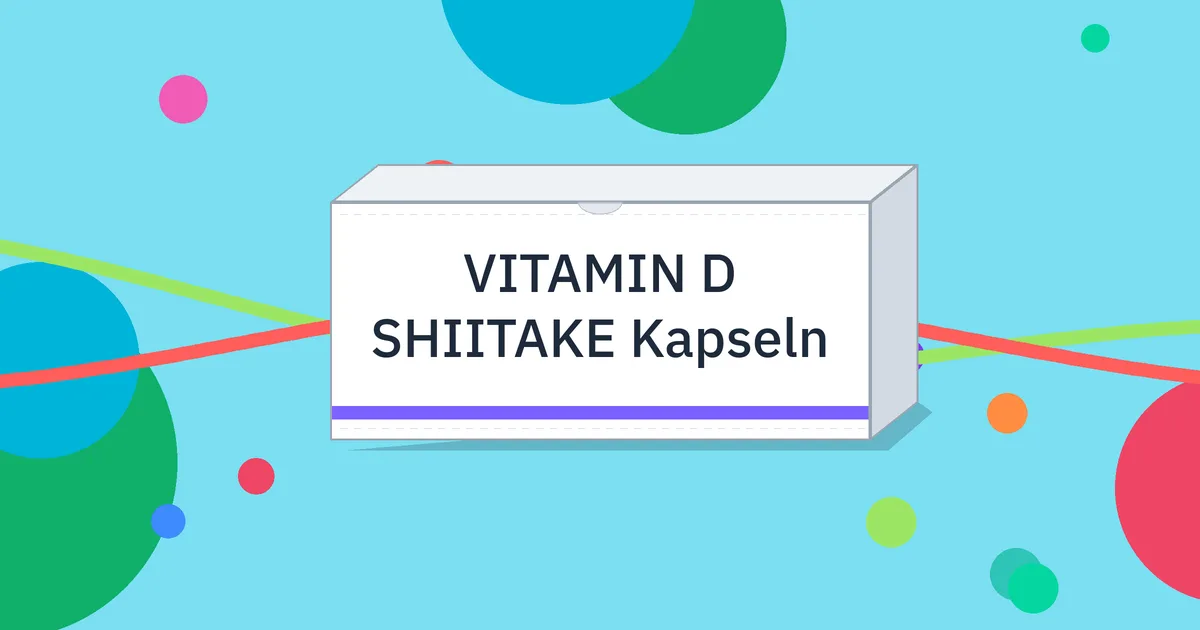 Symbolbild: Packung mit der Aufschrift VITAMIN D SHIITAKE Kapseln (PZN 19252661) – Verfügbarkeit und Bezug in Apotheken in Frankfurt am Main