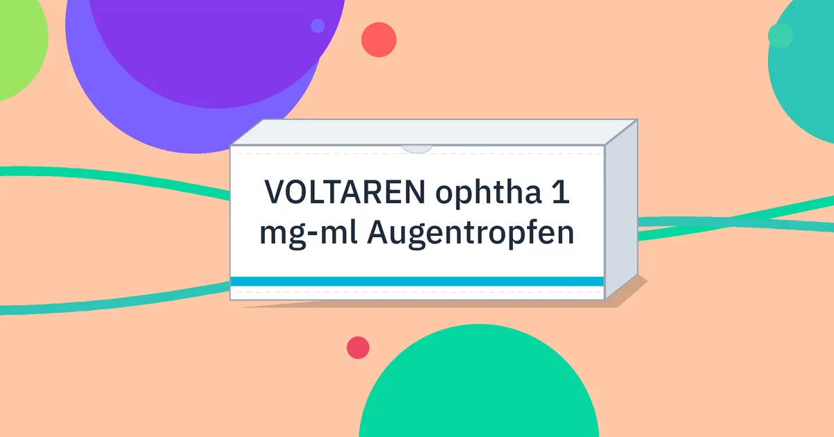 Symbolbild: Packung mit der Aufschrift VOLTAREN ophtha 1 mg-ml Augentropfen (PZN 18747840) – Verfügbarkeit und Bezug in Apotheken in Frankfurt am Main