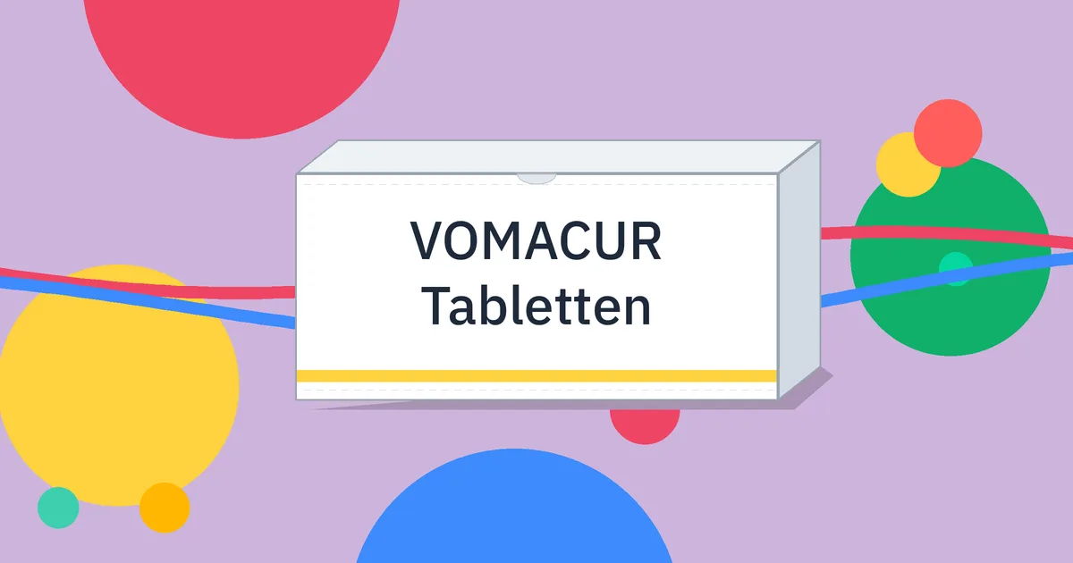 Symbolbild: Packung mit der Aufschrift VOMACUR Tabletten (PZN 03815234) – Verfügbarkeit und Bezug in Apotheken in Frankfurt am Main