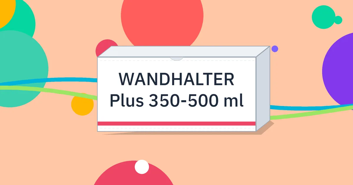 Symbolbild: Packung mit der Aufschrift WANDHALTER Plus 350-500 ml (PZN 17440269) – Verfügbarkeit und Bezug in Apotheken in Frankfurt am Main