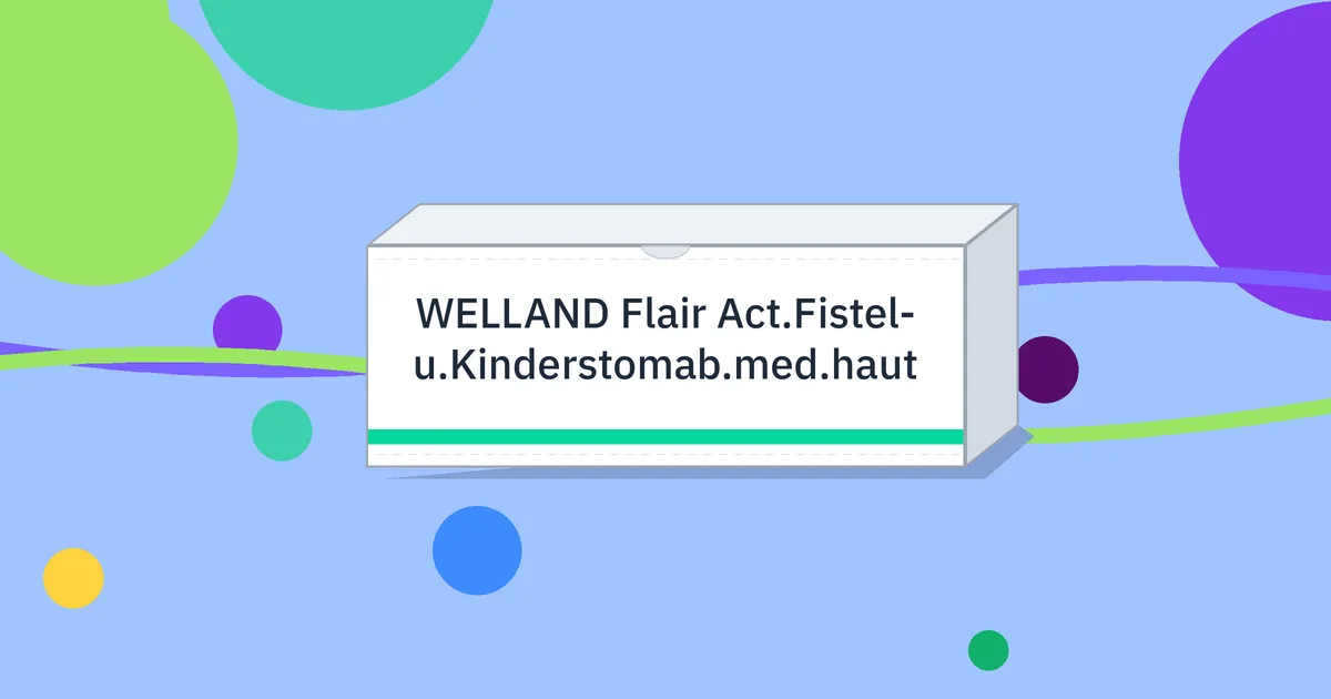 Symbolbild: Packung mit der Aufschrift WELLAND Flair Act.Fistel-u.Kinderstomab.med.haut (PZN 10146992) – Verfügbarkeit und Bezug in Apotheken in Frankfurt am Main