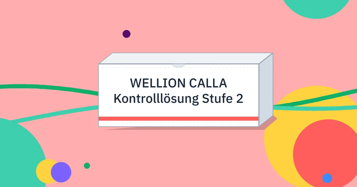 Symbolbild: Packung mit der Aufschrift WELLION CALLA Kontrolllösung Stufe 2 (PZN 02645184) – Verfügbarkeit und Bezug in Apotheken in Frankfurt am Main
