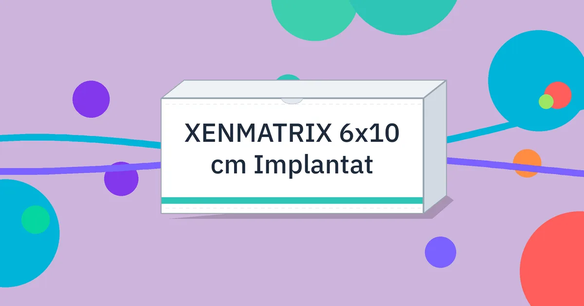 Symbolbild: Packung mit der Aufschrift XENMATRIX 6x10 cm Implantat (PZN 11173732) – Verfügbarkeit und Bezug in Apotheken in Frankfurt am Main