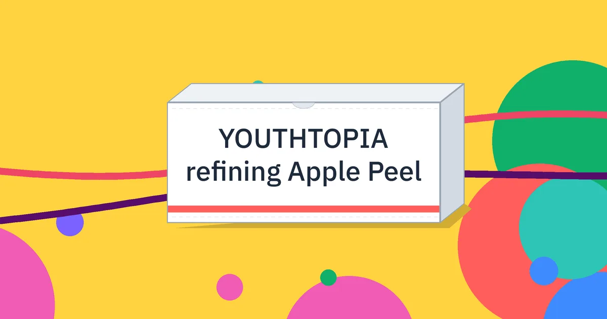 Symbolbild: Packung mit der Aufschrift YOUTHTOPIA refining Apple Peel (PZN 19345115) – Verfügbarkeit und Bezug in Apotheken in Frankfurt am Main
