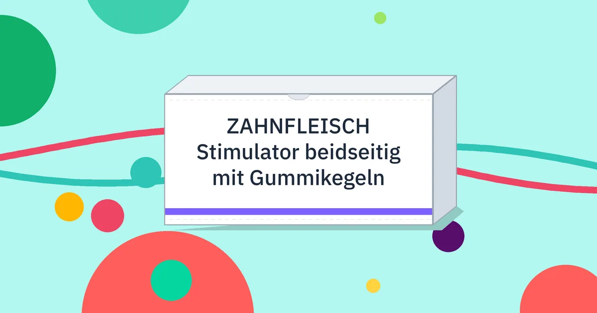 Symbolbild: Packung mit der Aufschrift ZAHNFLEISCH Stimulator beidseitig mit Gummikegeln (PZN 11368507) – Verfügbarkeit und Bezug in Apotheken in Frankfurt am Main