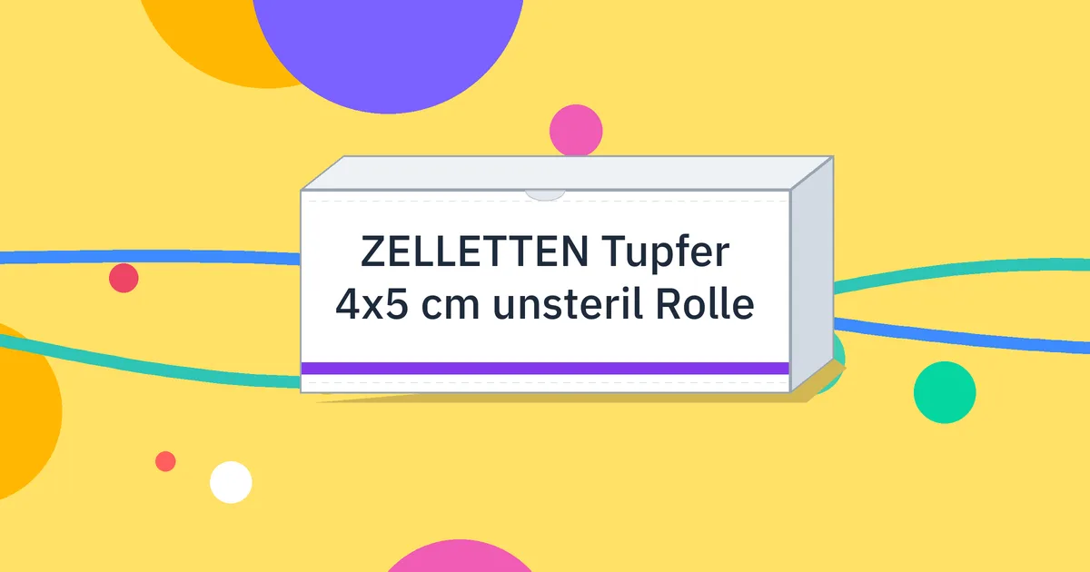 Symbolbild: Packung mit der Aufschrift ZELLETTEN Tupfer 4x5 cm unsteril Rolle (PZN 05490776) – Verfügbarkeit und Bezug in Apotheken in Frankfurt am Main