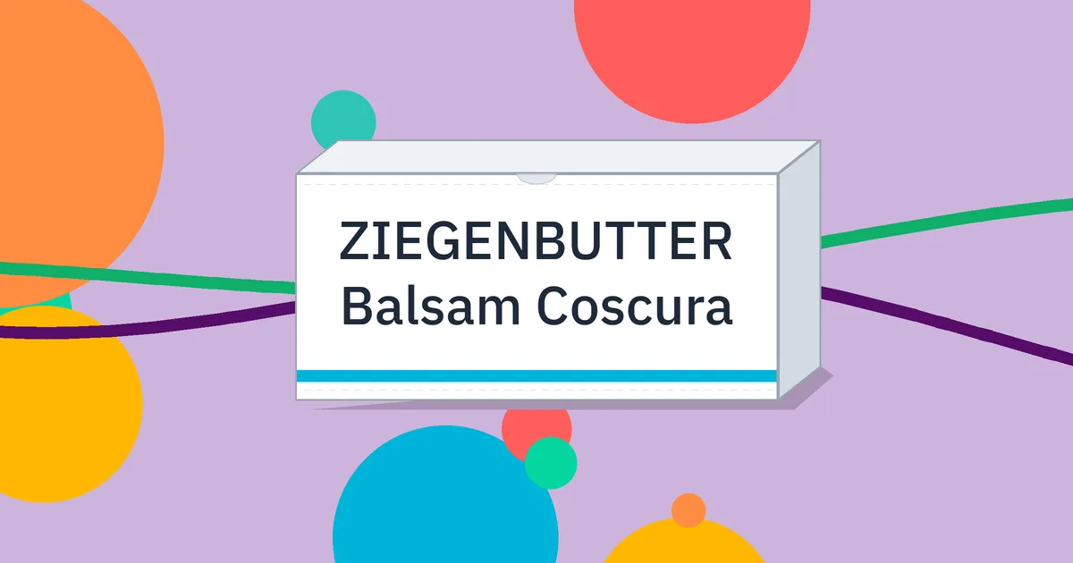 Symbolbild: Packung mit der Aufschrift ZIEGENBUTTER Balsam Coscura (PZN 04770060) – Verfügbarkeit und Bezug in Apotheken in Frankfurt am Main