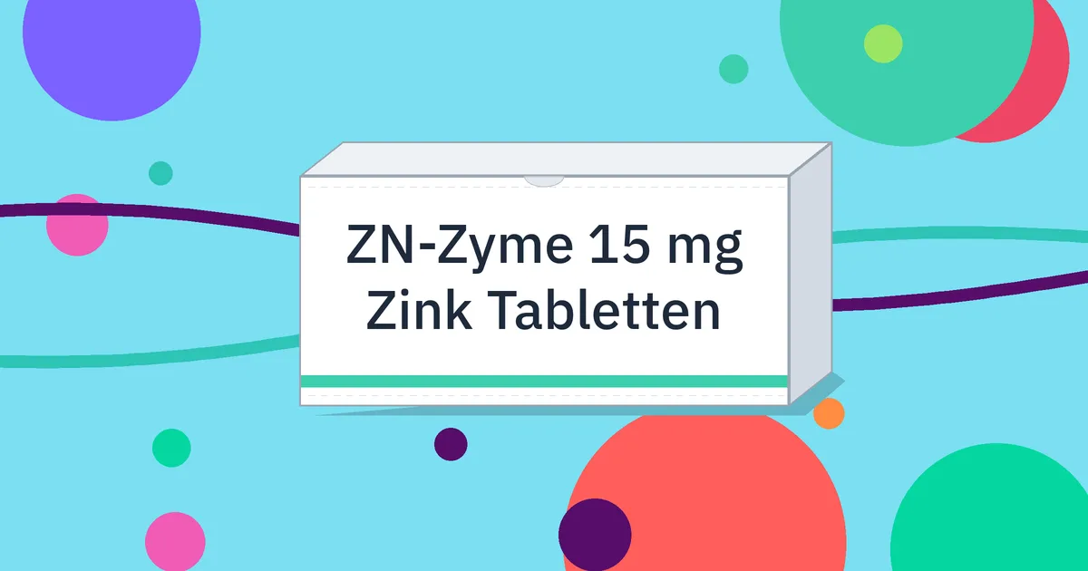 Symbolbild: Packung mit der Aufschrift ZN-Zyme 15 mg Zink Tabletten (PZN 17146386) – Verfügbarkeit und Bezug in Apotheken in Frankfurt am Main